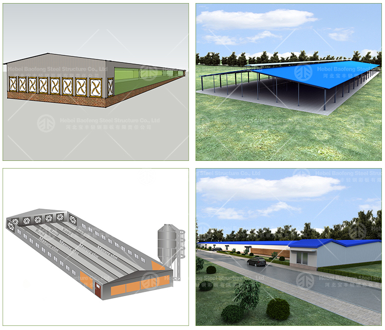 Custom Steel Structure Chicken Poultry Farm House Design Hen House for ...